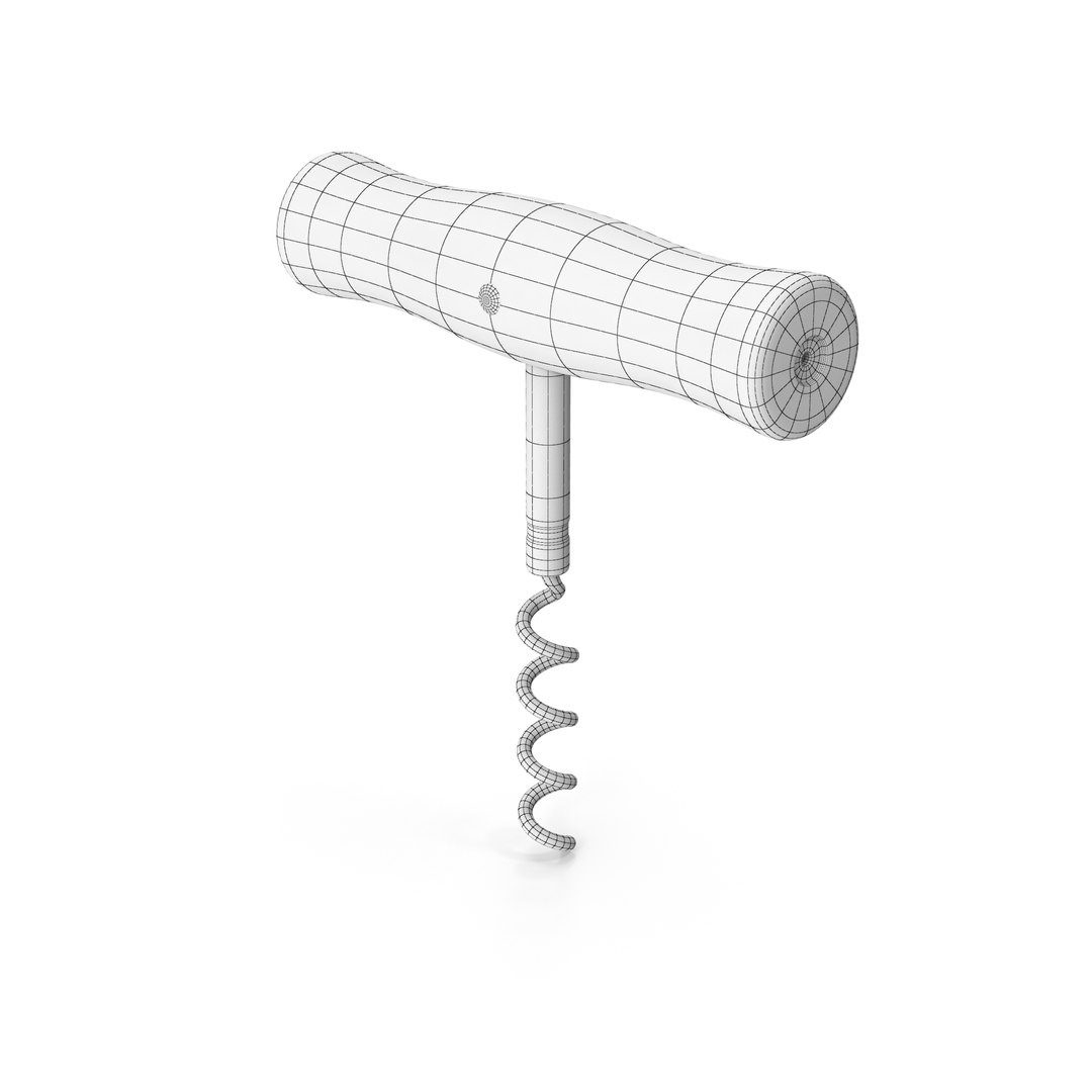 Wooden Corkscrew model - TurboSquid 2178297