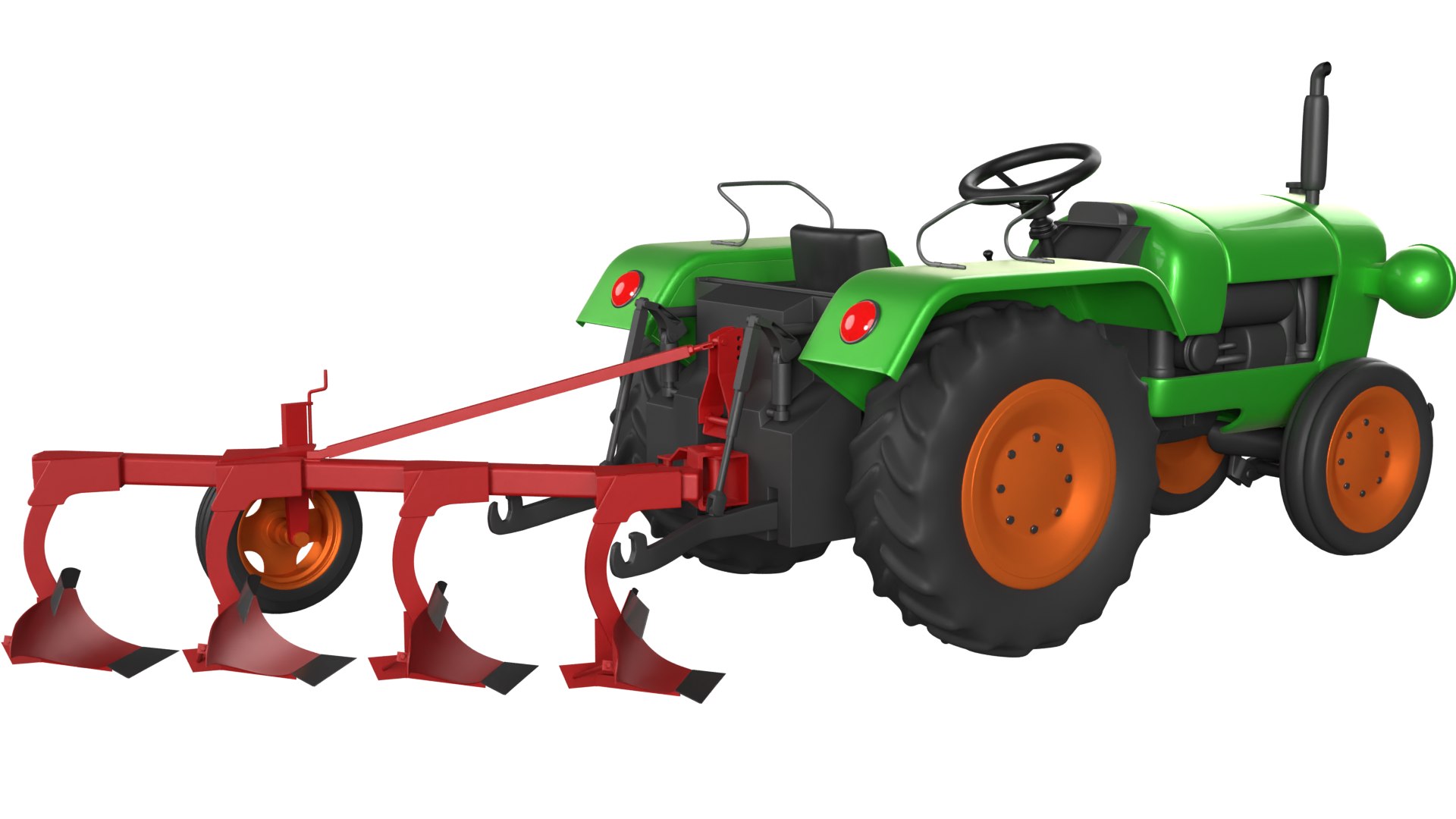 Tractor Plougher 3D - TurboSquid 2227897