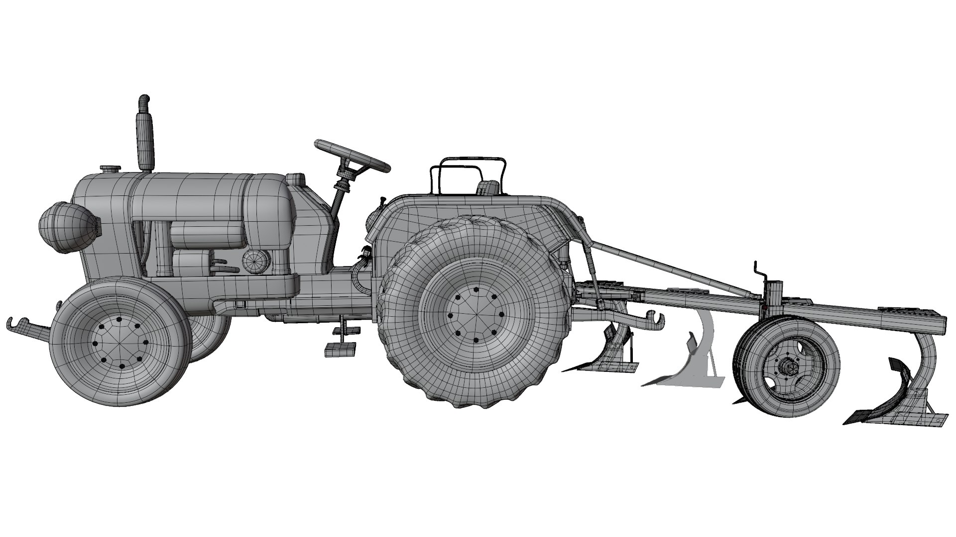 Tractor Plougher 3D - TurboSquid 2227897