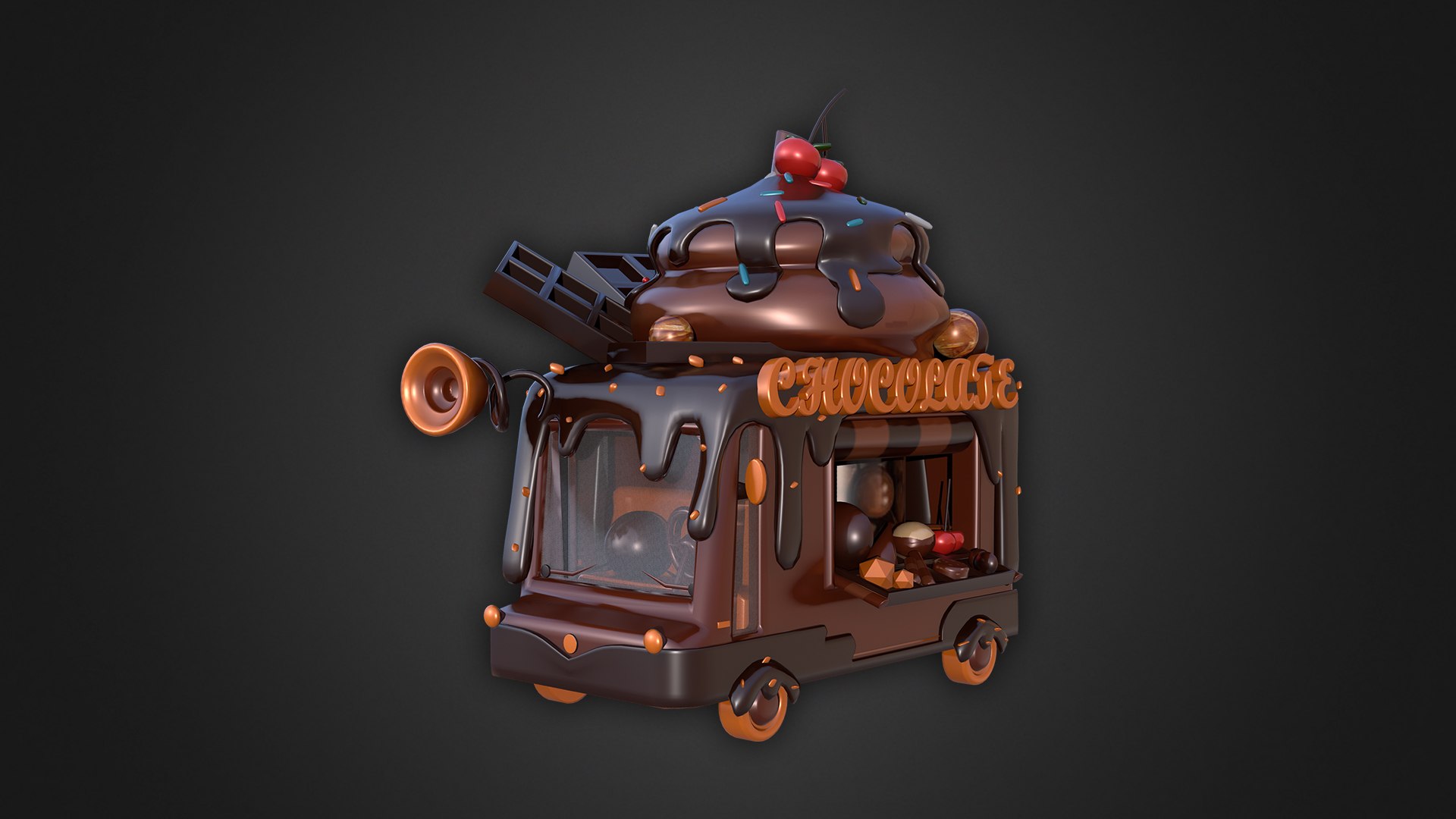 Asset - Cartoons - Food Car - Chocolate Car 3D Model - TurboSquid 2154091
