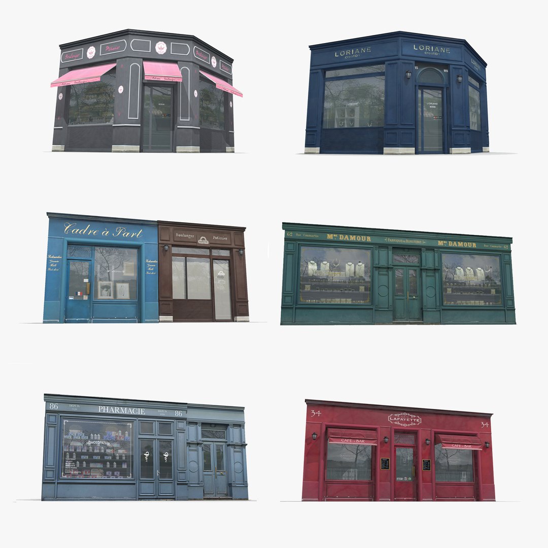 3D Realistic Storefront Facades Collection - TurboSquid 2167167
