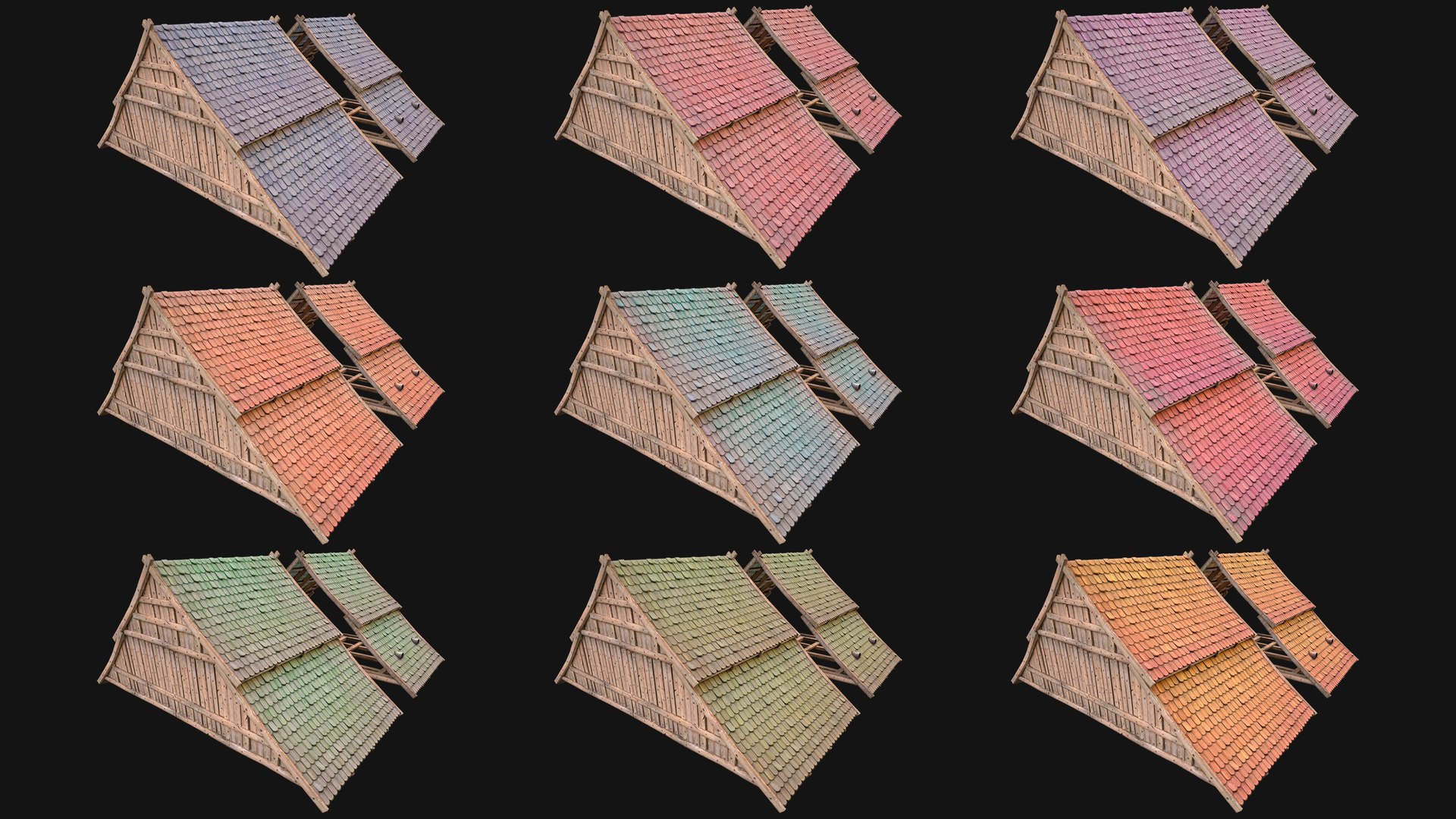 Medieval Tile Roof Constructor 3D Model - TurboSquid 2142375
