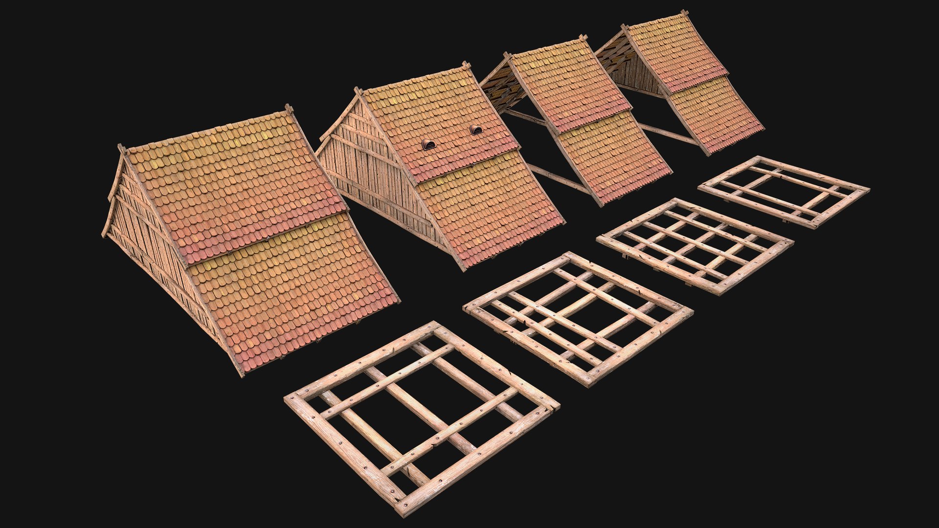 Medieval Tile Roof Constructor 3D Model - TurboSquid 2142375