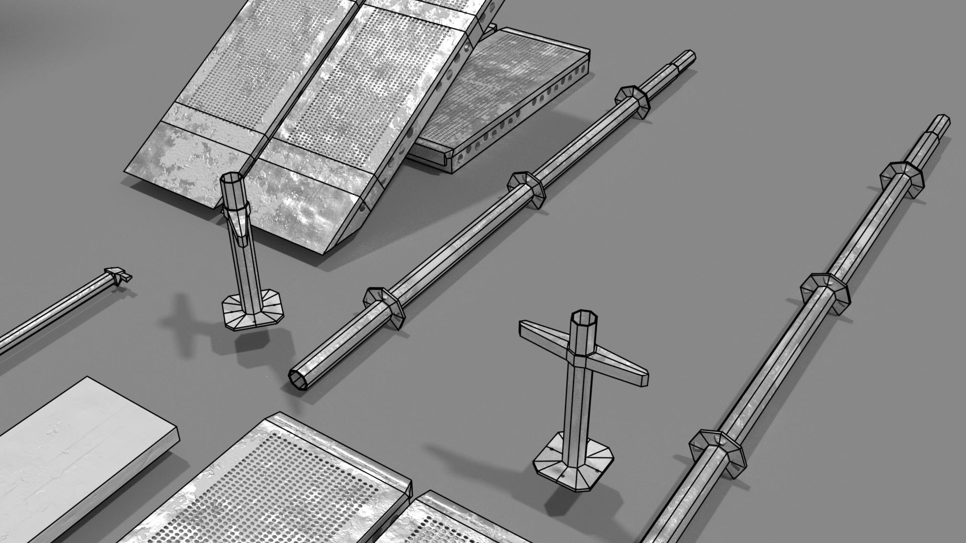 Modular Low Poly Scaffolding 3D Model - TurboSquid 1990606