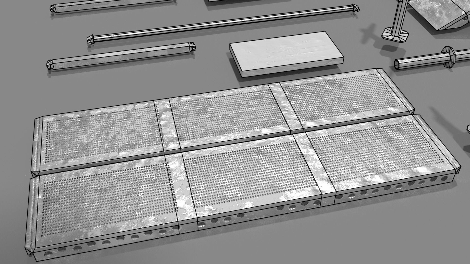 Modular Low Poly Scaffolding 3D Model - TurboSquid 1990606