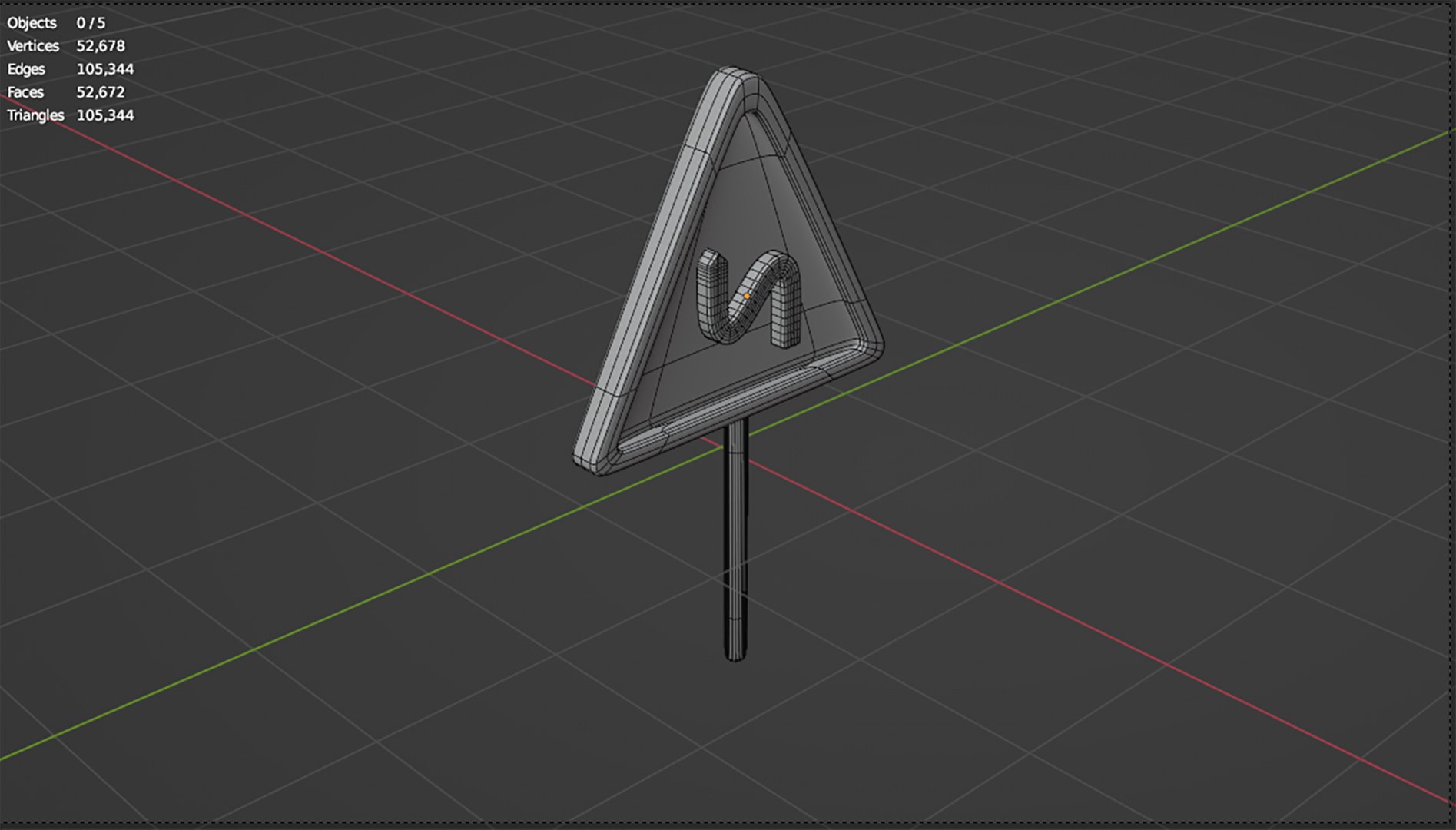 3d Road Sign Left Reverse Bend Icon Model - TurboSquid 2018123