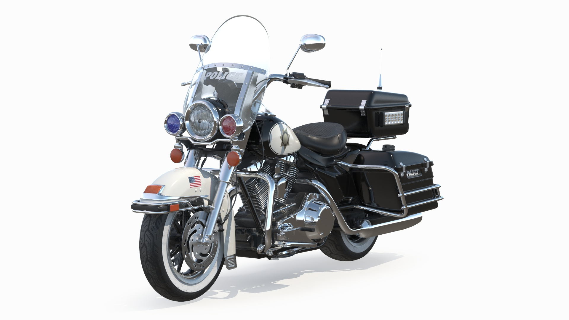 3D Model US Sheriff Motorcycle Road King Rigged - TurboSquid 2325622