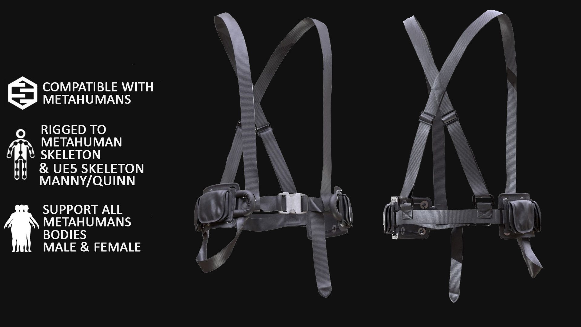 3D Tool Harness 91 - All MH Bodies UE5 Skeletons - Rigged - TurboSquid ...