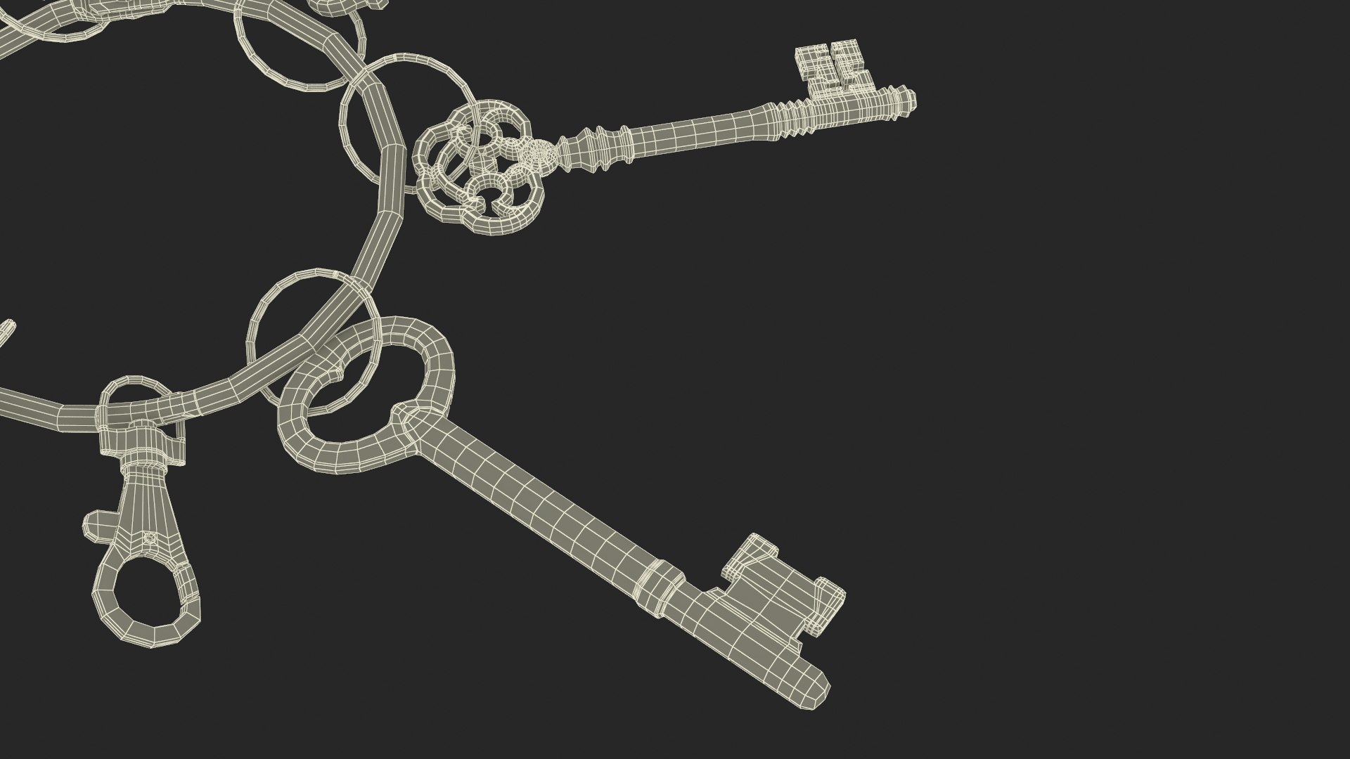 Historical Keys Ring Silver Model - TurboSquid 2246397