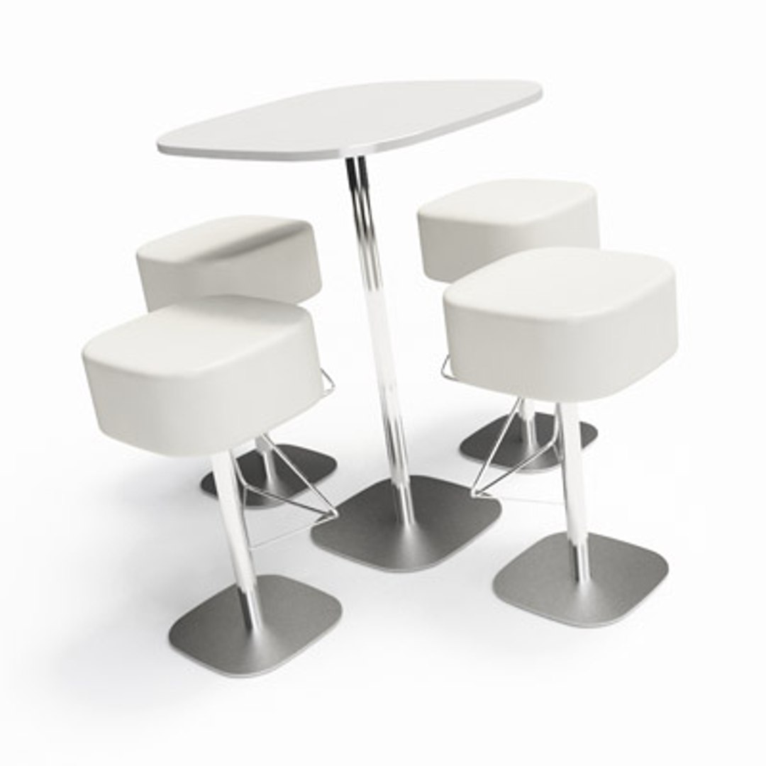 bar stools table 3d model