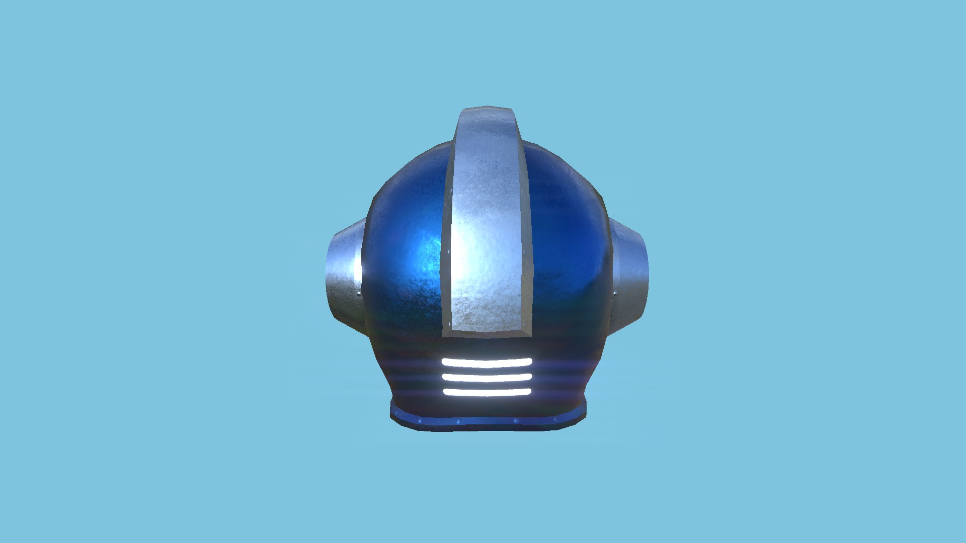 3D Megaman Helmet 02 Blue Metal - Character Design Fashion model ...