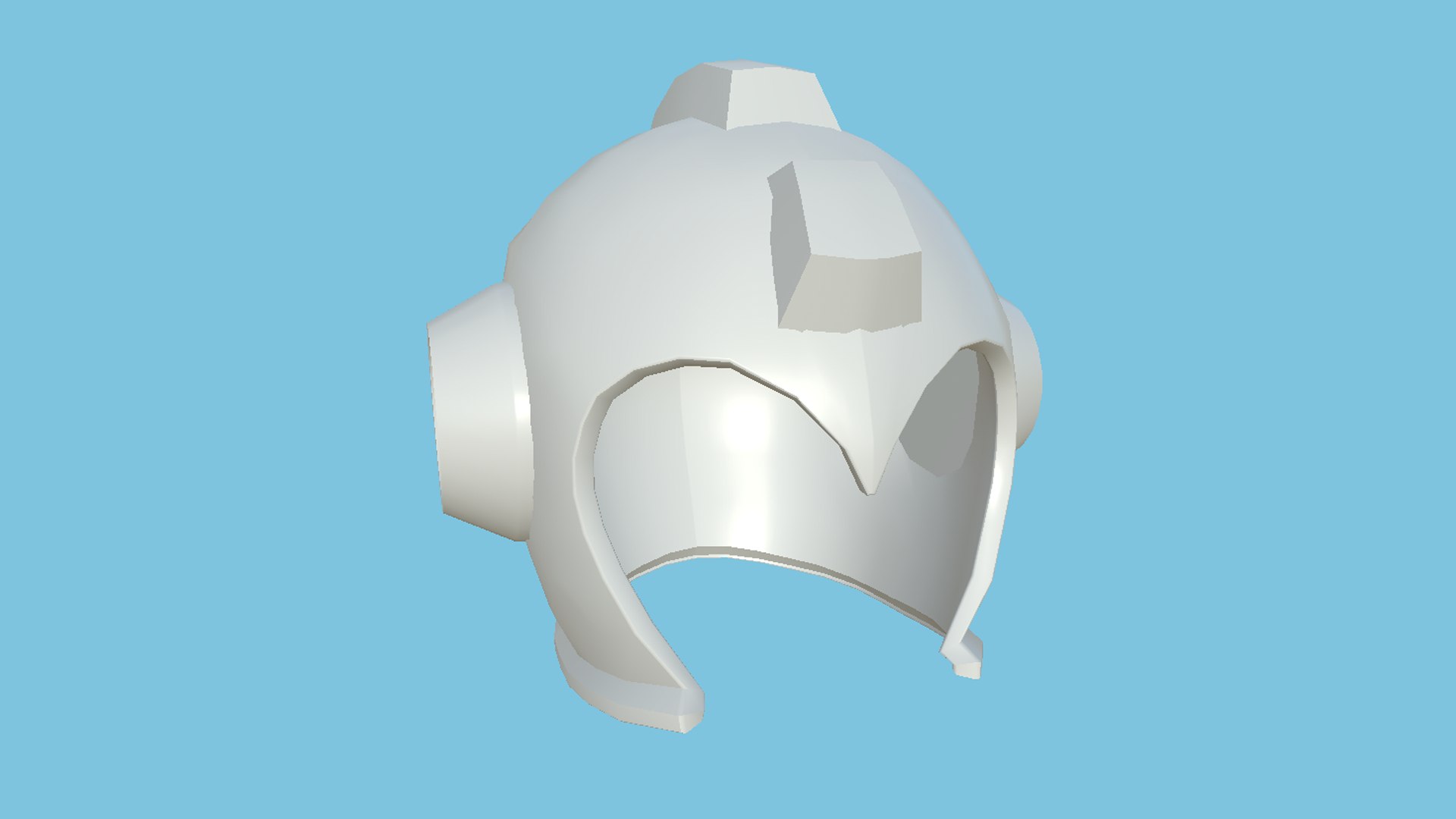 3D Megaman Helmet 02 Blue Metal - Character Design Fashion model ...