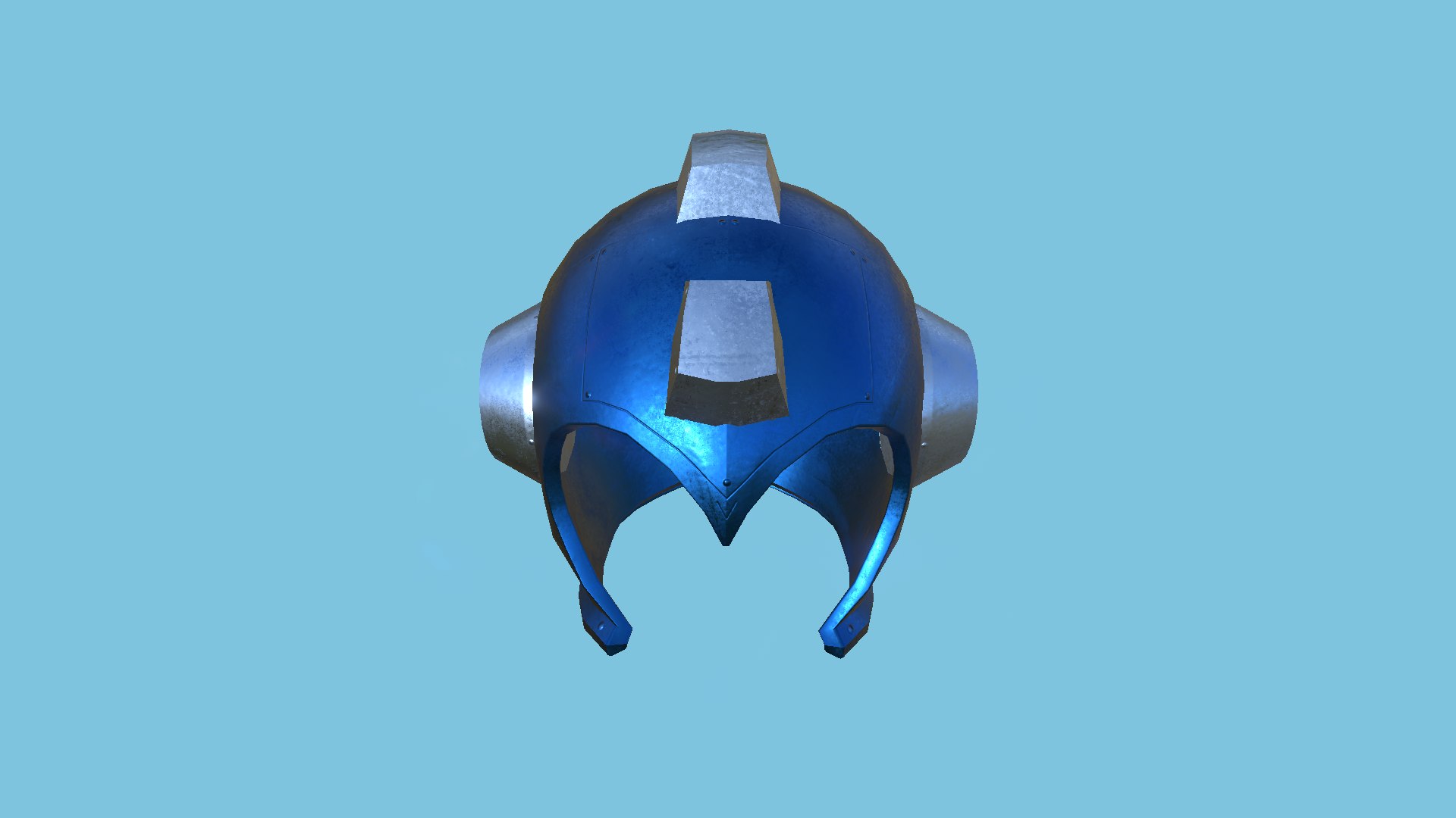 3D Megaman Helmet 02 Blue Metal - Character Design Fashion model ...