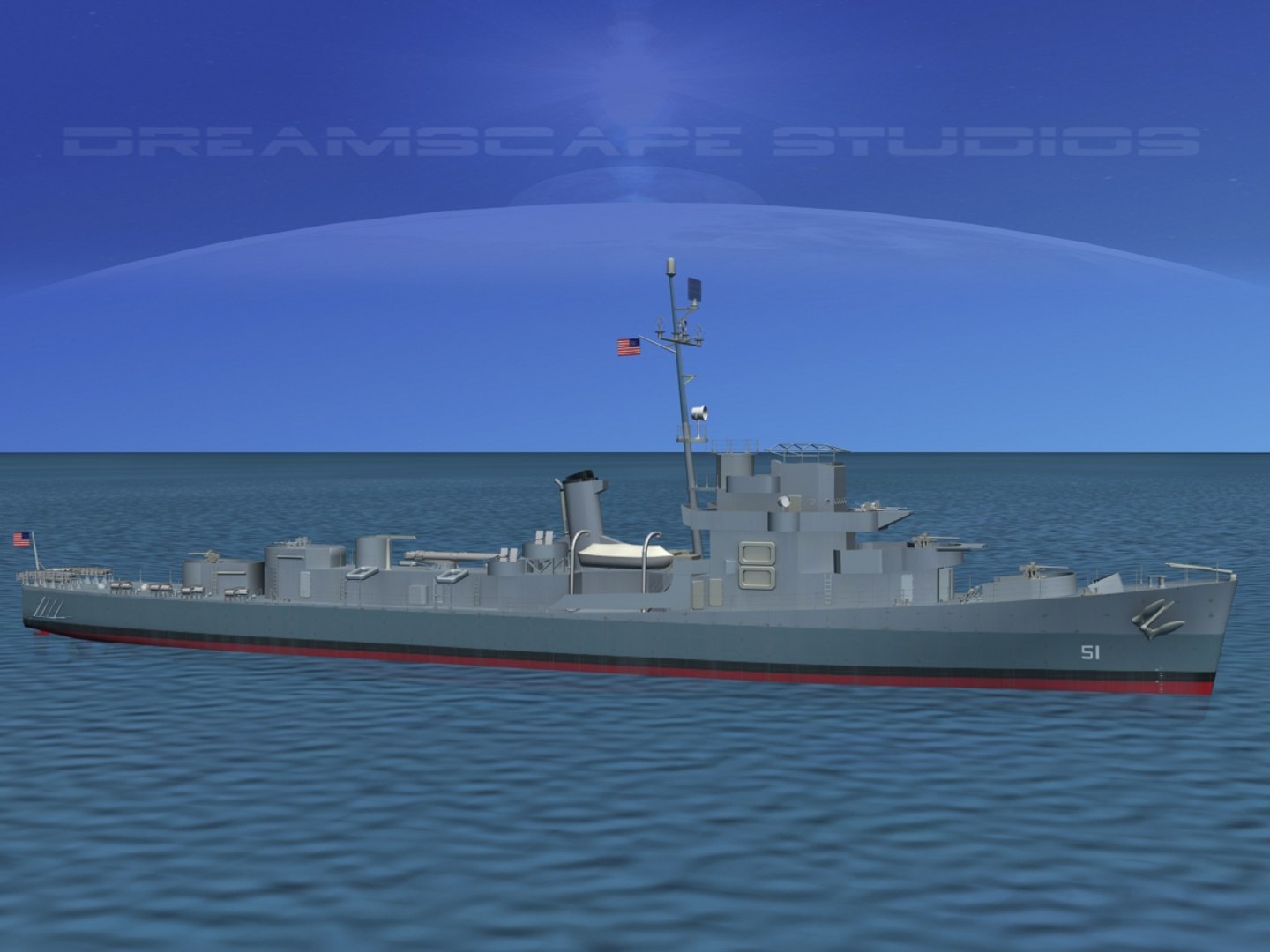 Guns Buckley Class Destroyer 3d Dxf