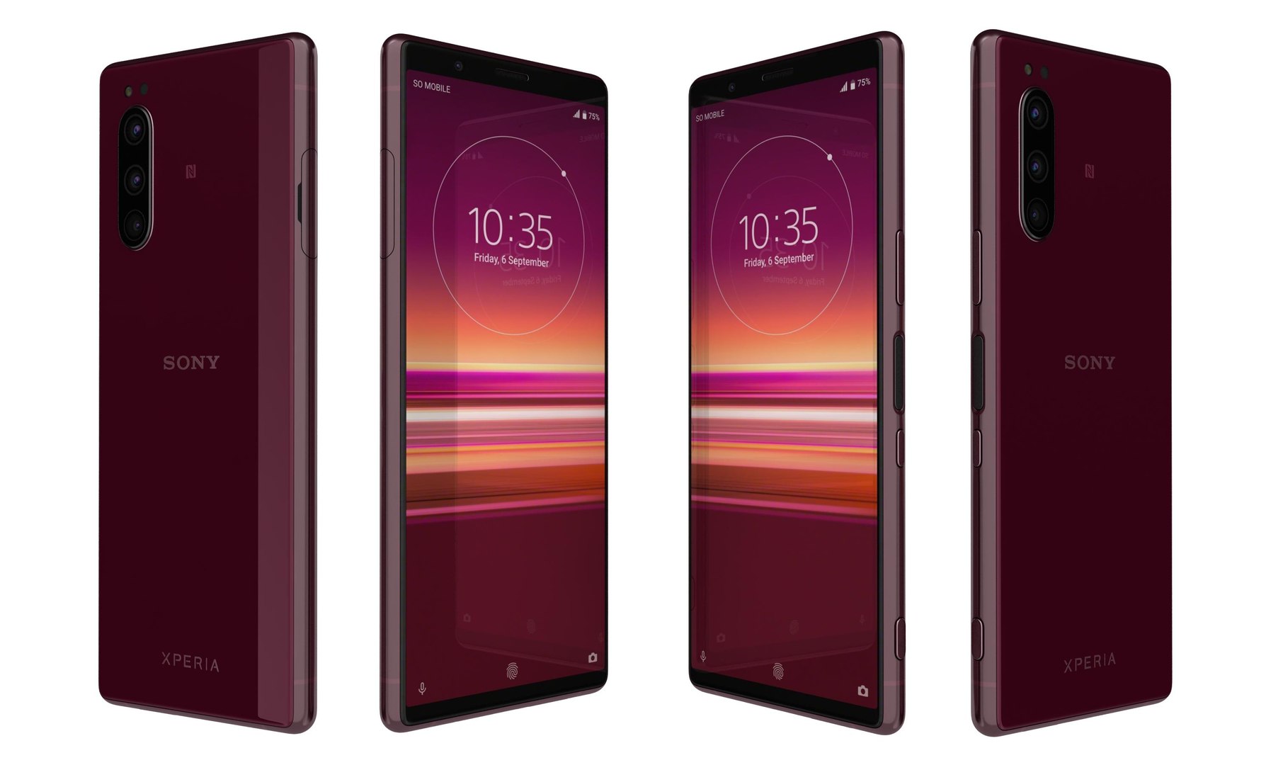3D Sony Xperia 5 Red Model - TurboSquid 1601084