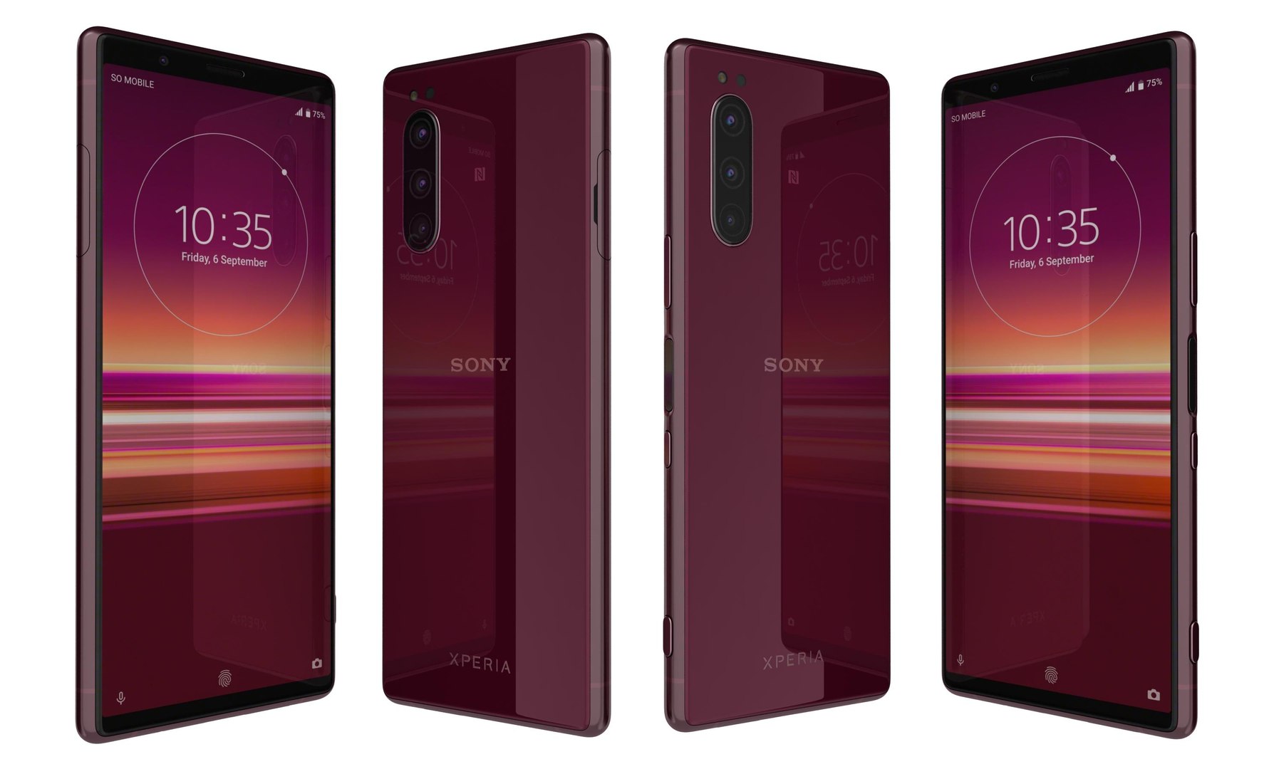 3D Sony Xperia 5 Red Model - TurboSquid 1601084