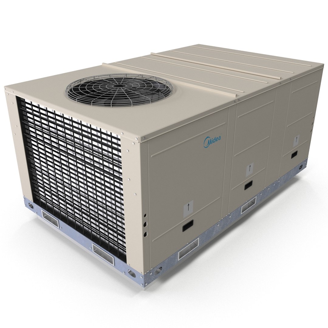 3d model rooftop heating cooling unit