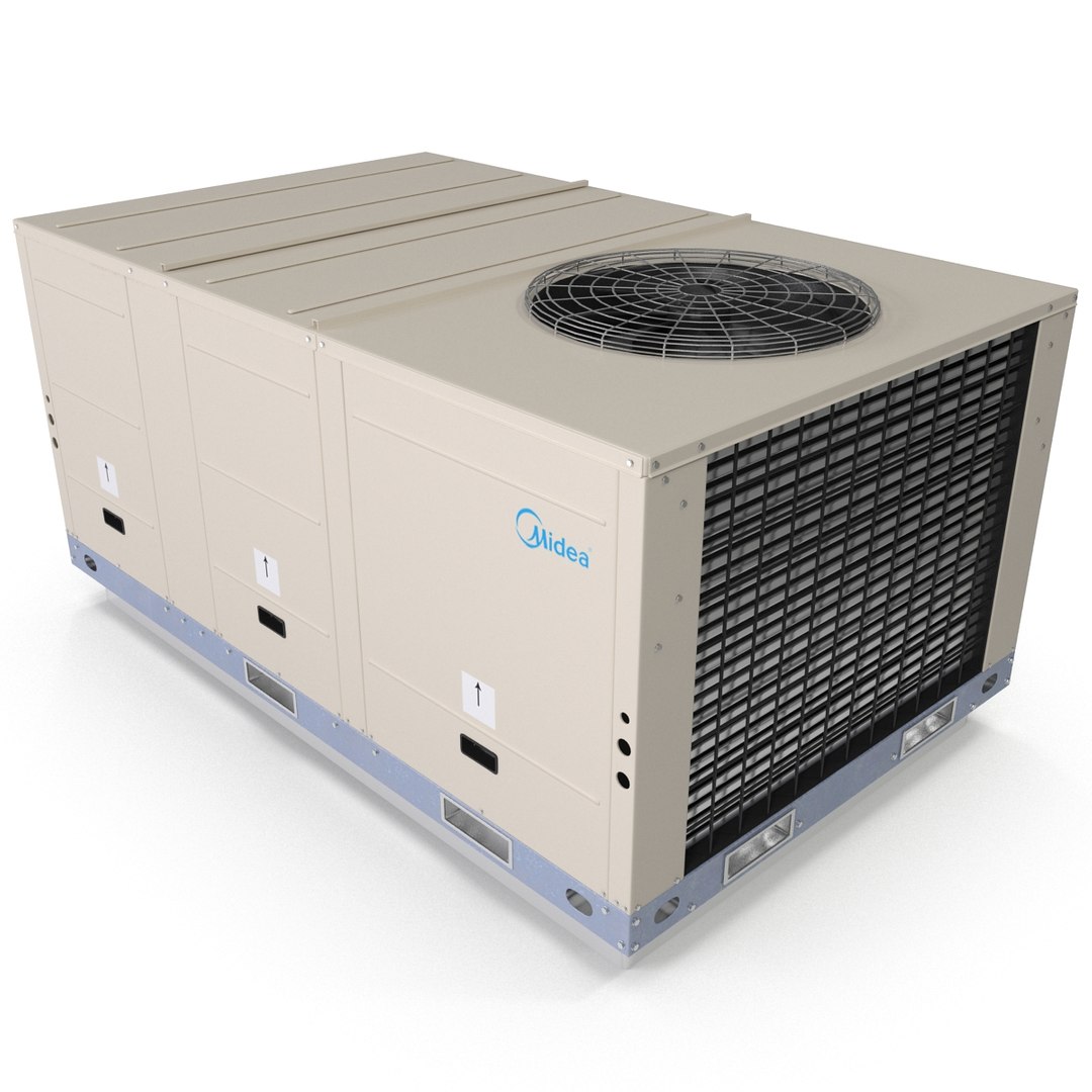 3d model rooftop heating cooling unit