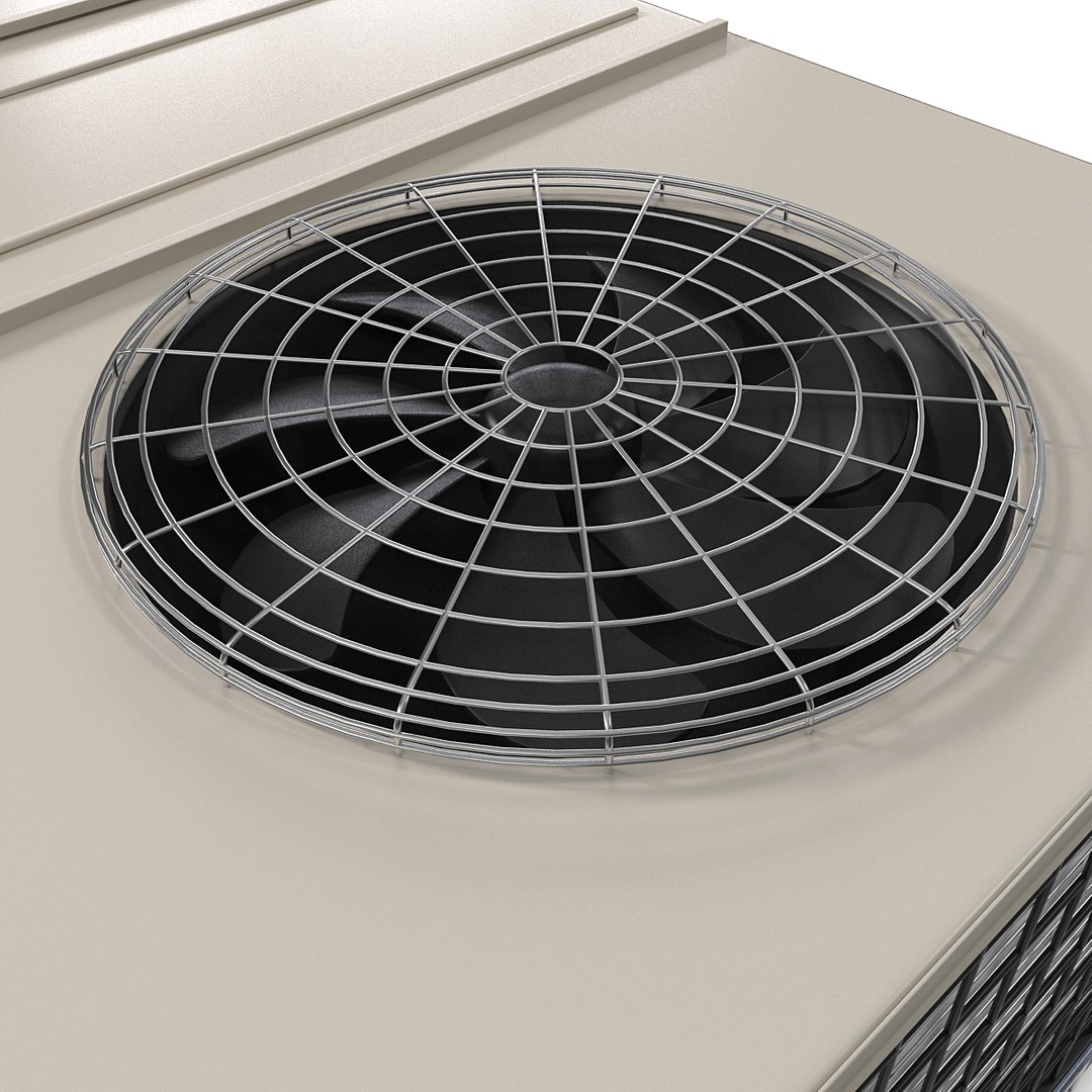 3d model rooftop heating cooling unit