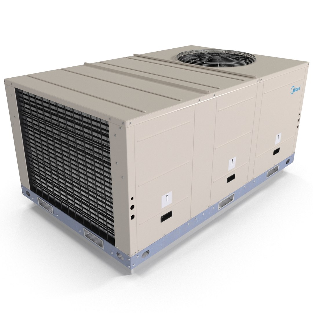 3d model rooftop heating cooling unit