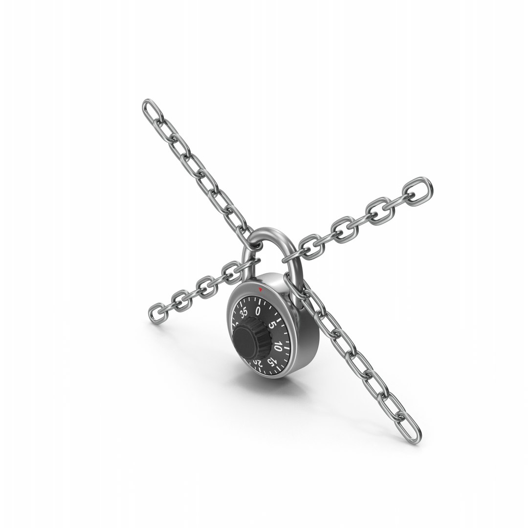 3D Chained Combination Padlock Model - TurboSquid 2265653