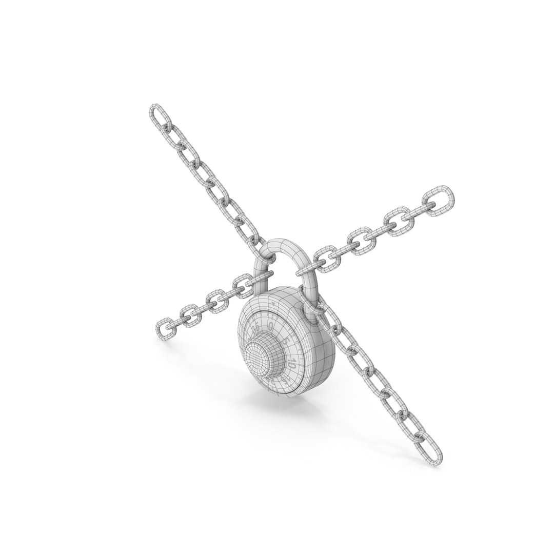 3D Chained Combination Padlock Model - TurboSquid 2265653