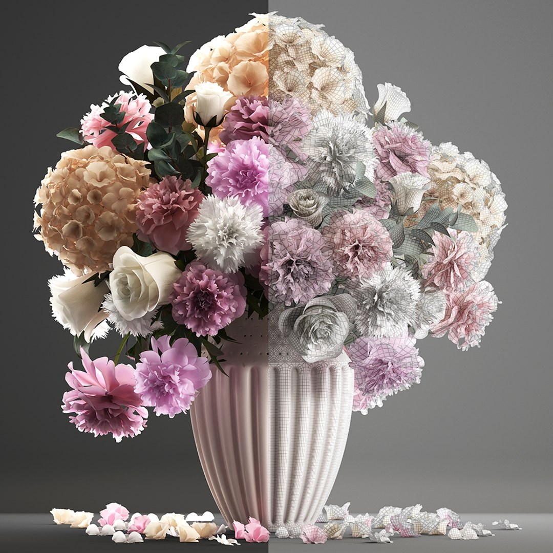 3D Bouquet Roses Spring Flowers Model - TurboSquid 1324618