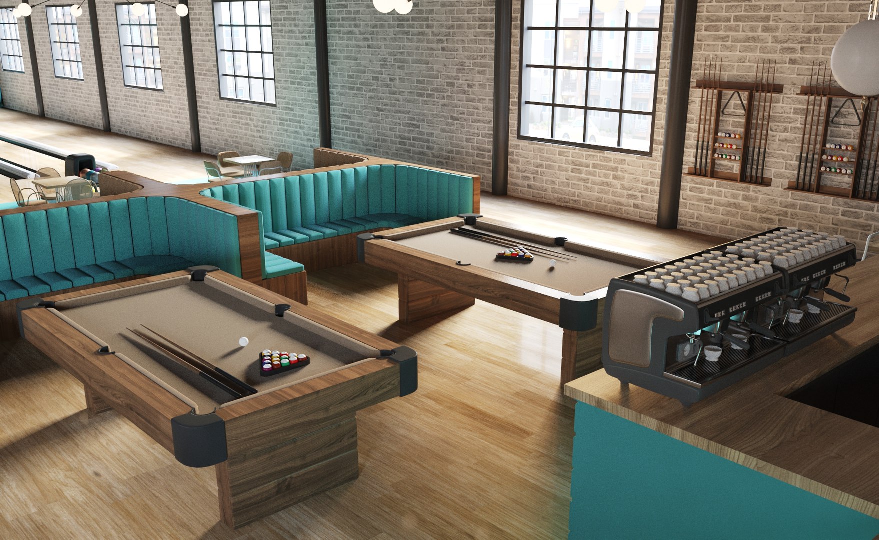 3D Bowling Alley Interior - TurboSquid 1858775