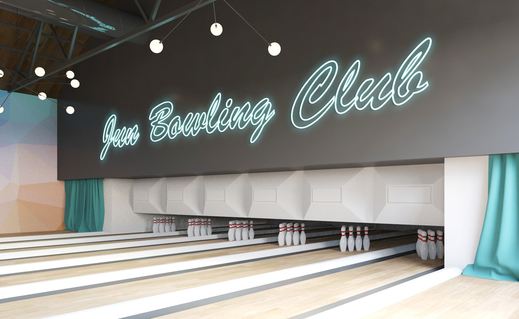 3D Bowling Alley Interior - TurboSquid 1858775