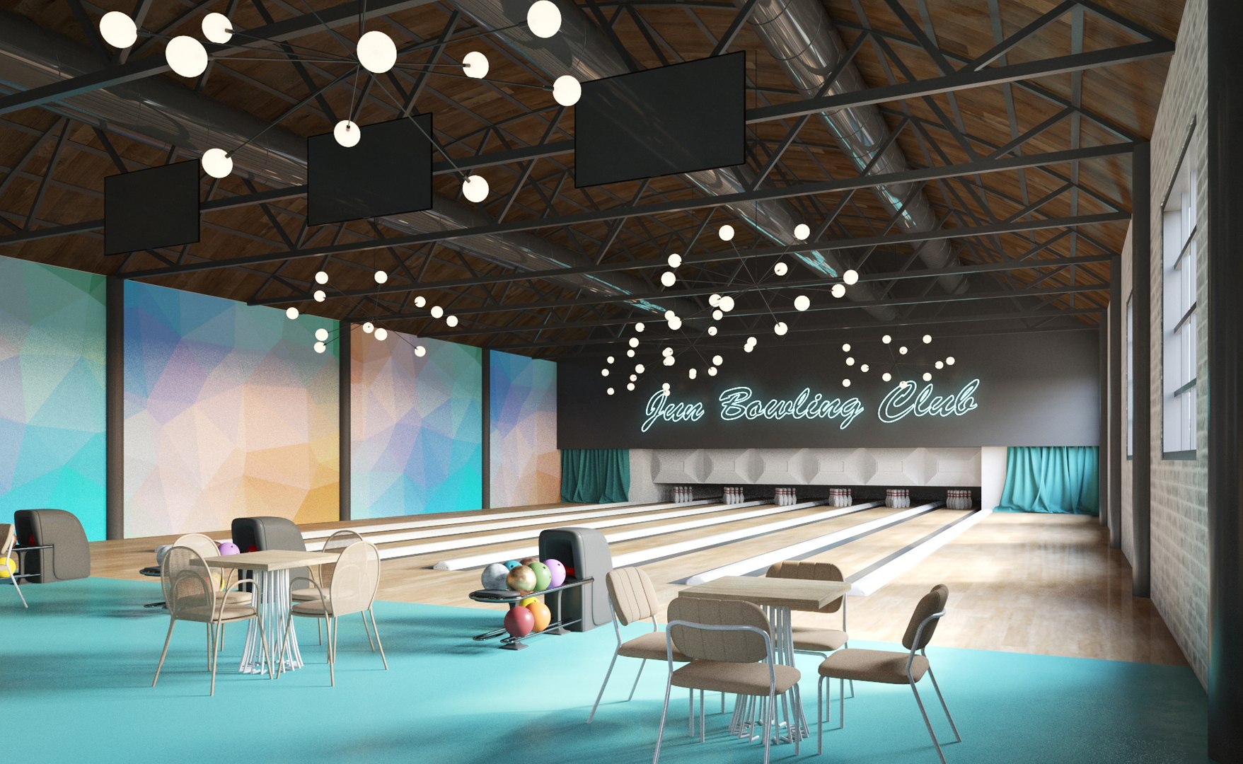 3D Bowling Alley Interior - TurboSquid 1858775