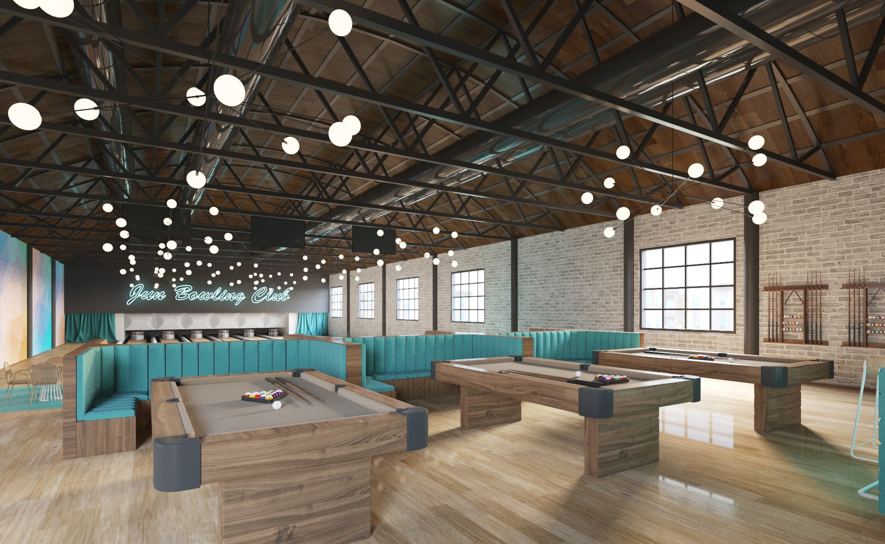 3D Bowling Alley Interior - TurboSquid 1858775