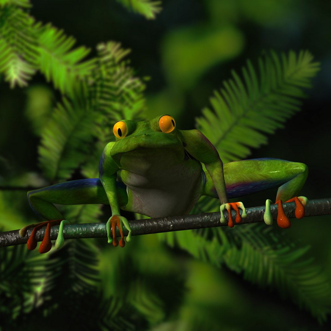 3d tree frog animations