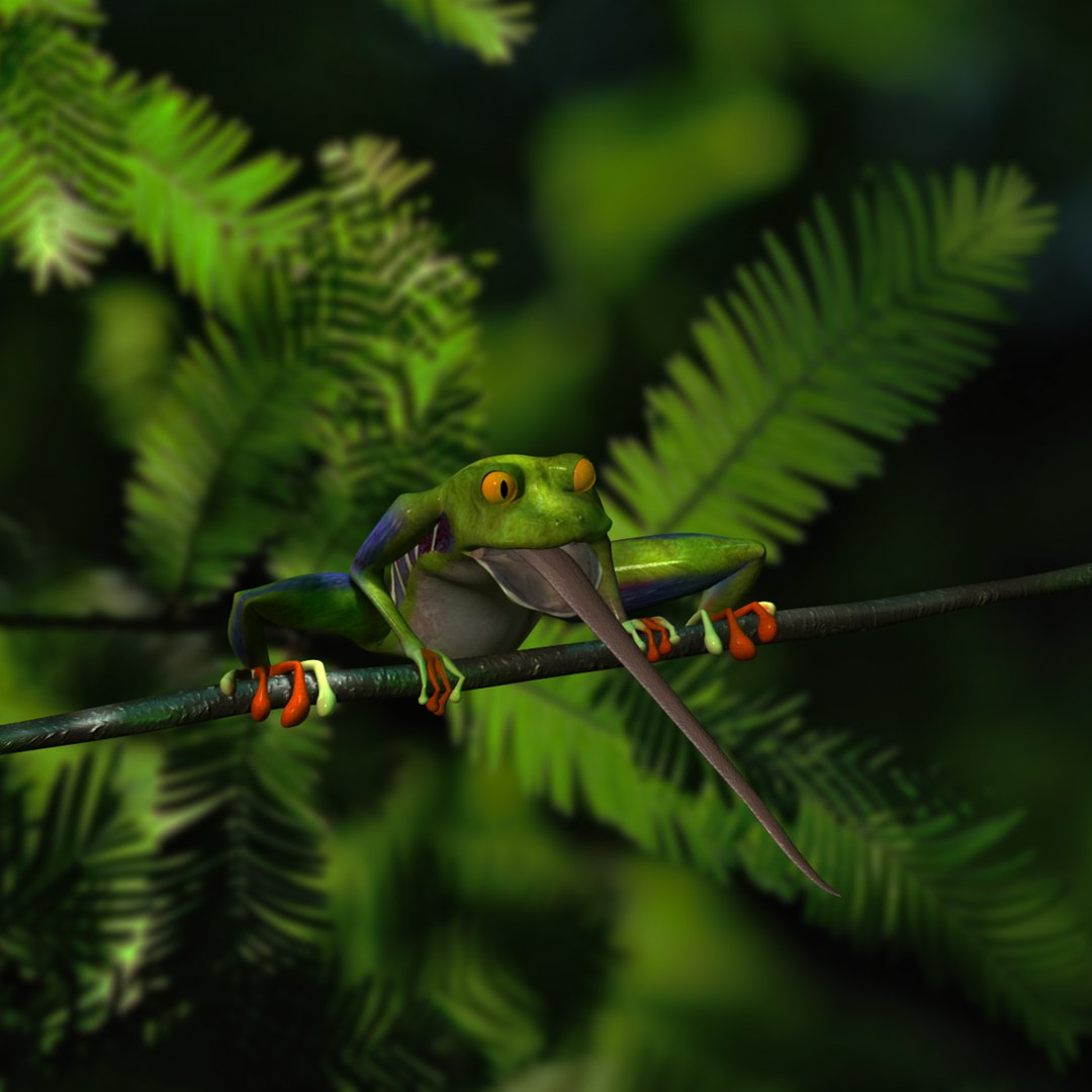 3d tree frog animations