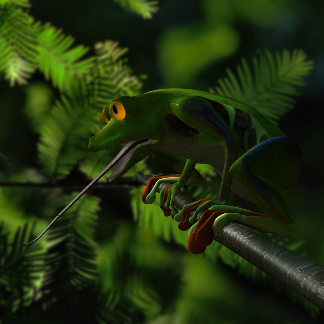 3d tree frog animations