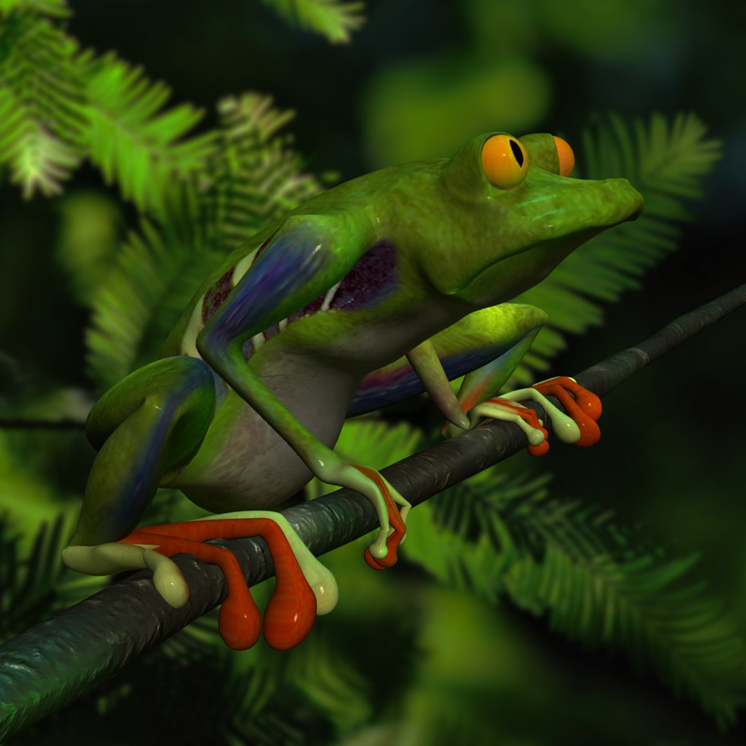 3d tree frog animations