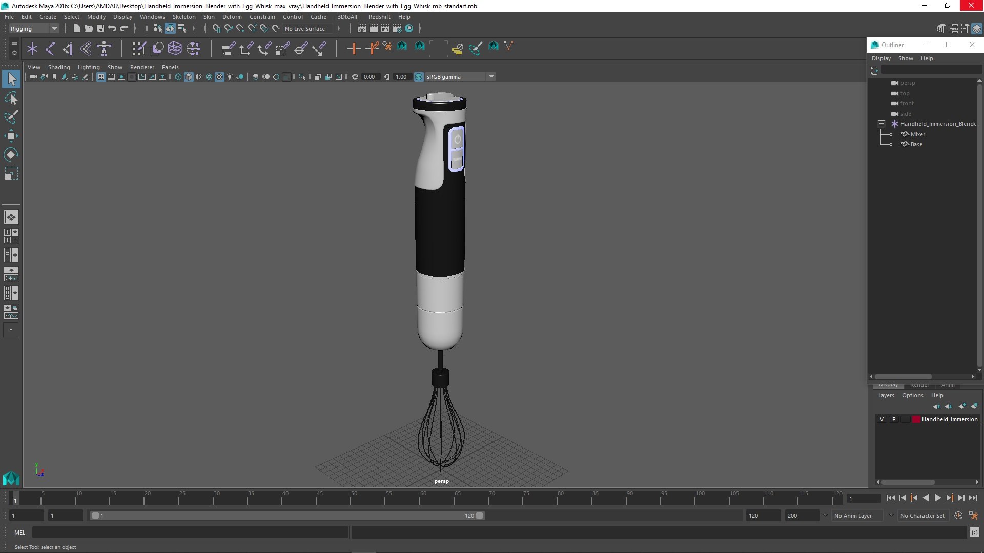 3D Handheld Immersion Blender with Egg Whisk model - TurboSquid 2163500