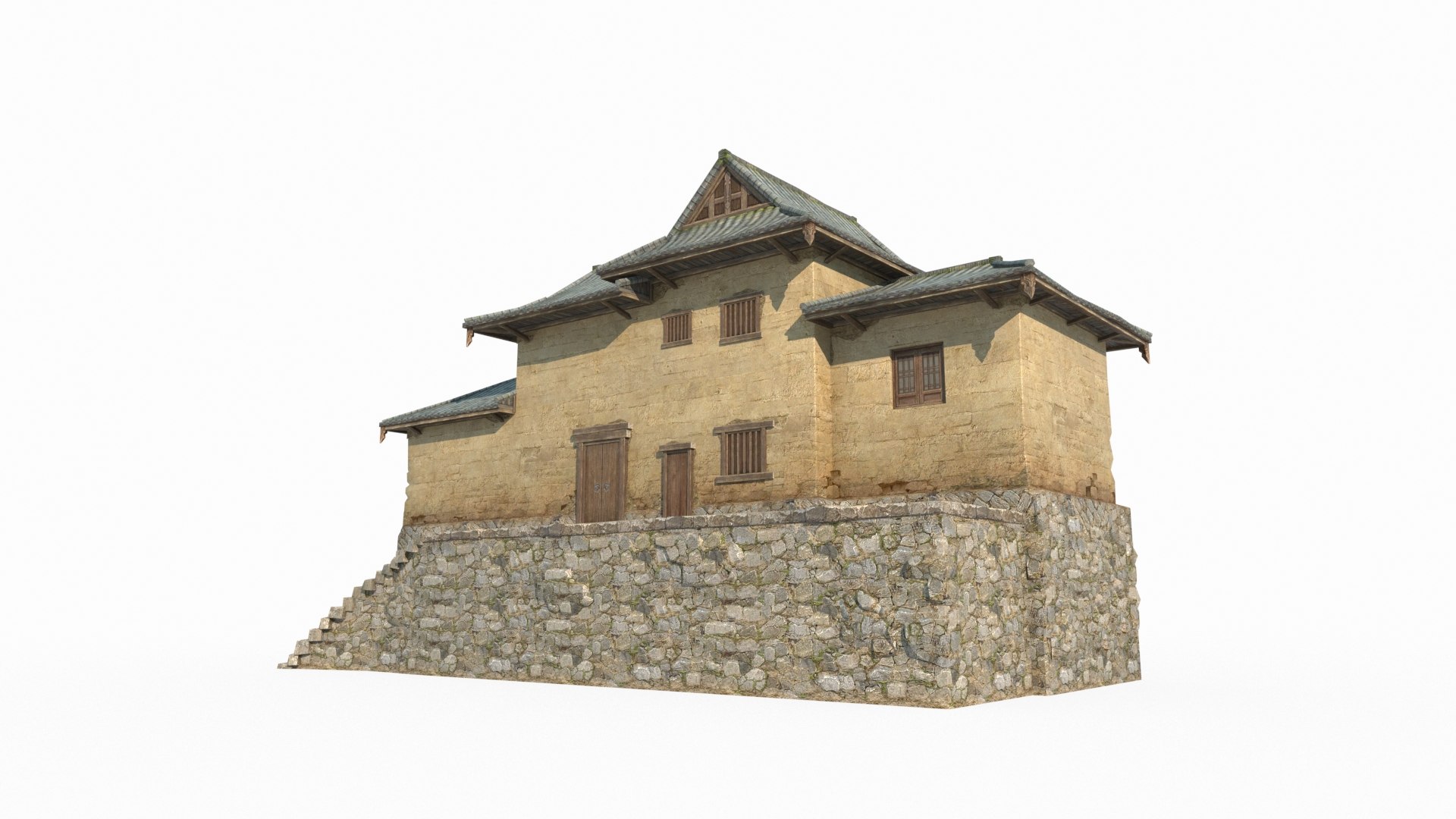 3D Rural Mud Brick Houses In Ancient Asian Architecture - TurboSquid ...