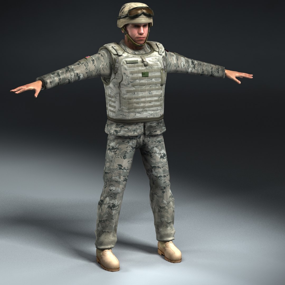 3d army soldier model