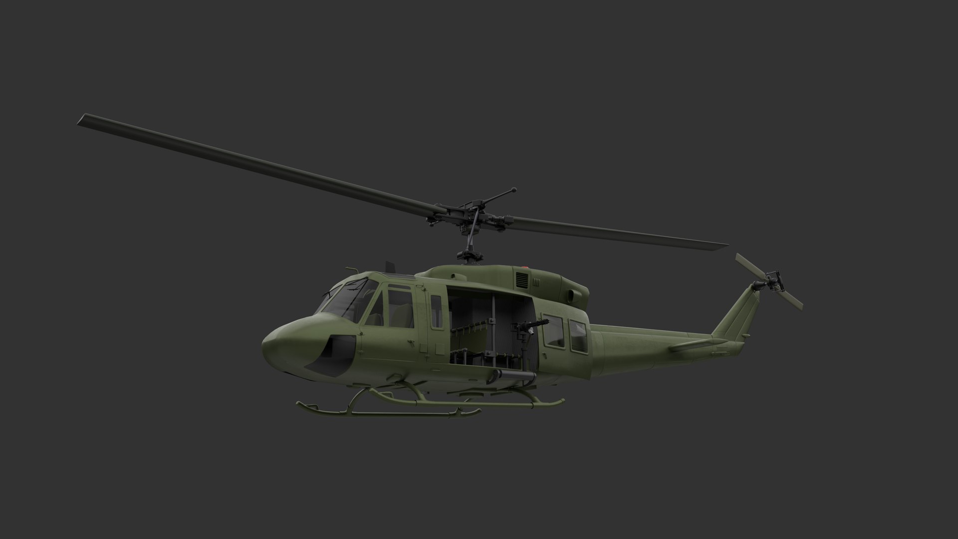 Bell 212 Military Helicopter 3D Model - TurboSquid 2385051