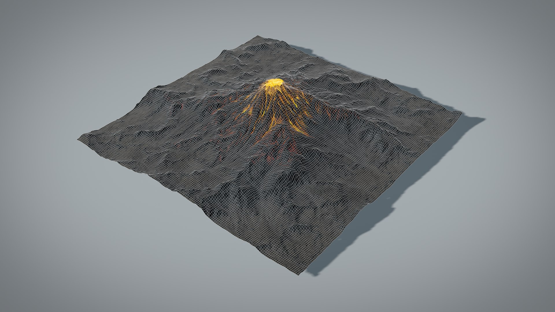 3D Model Winter Summer Volcano - TurboSquid 1705389