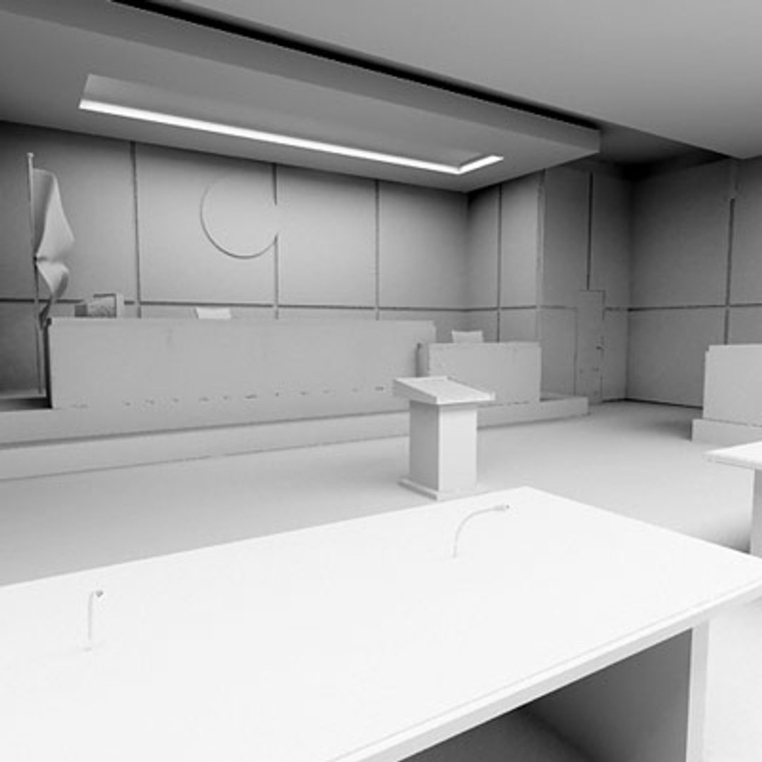 3d courtroom room model
