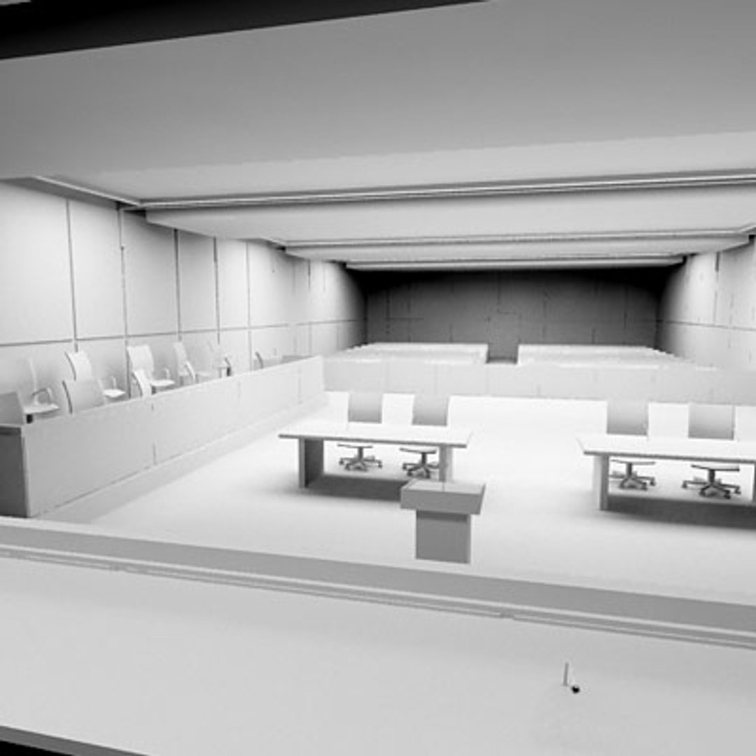 3d courtroom room model