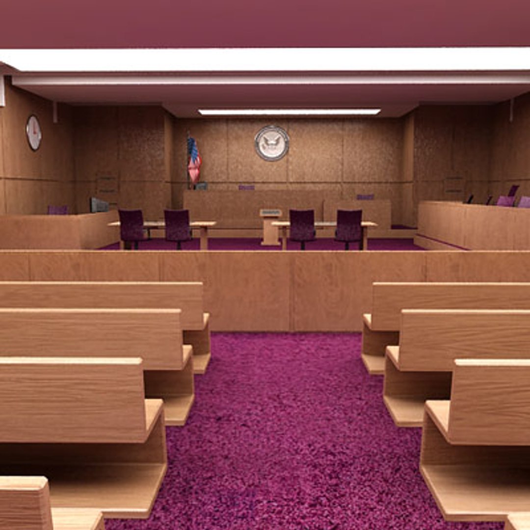 3d courtroom room model