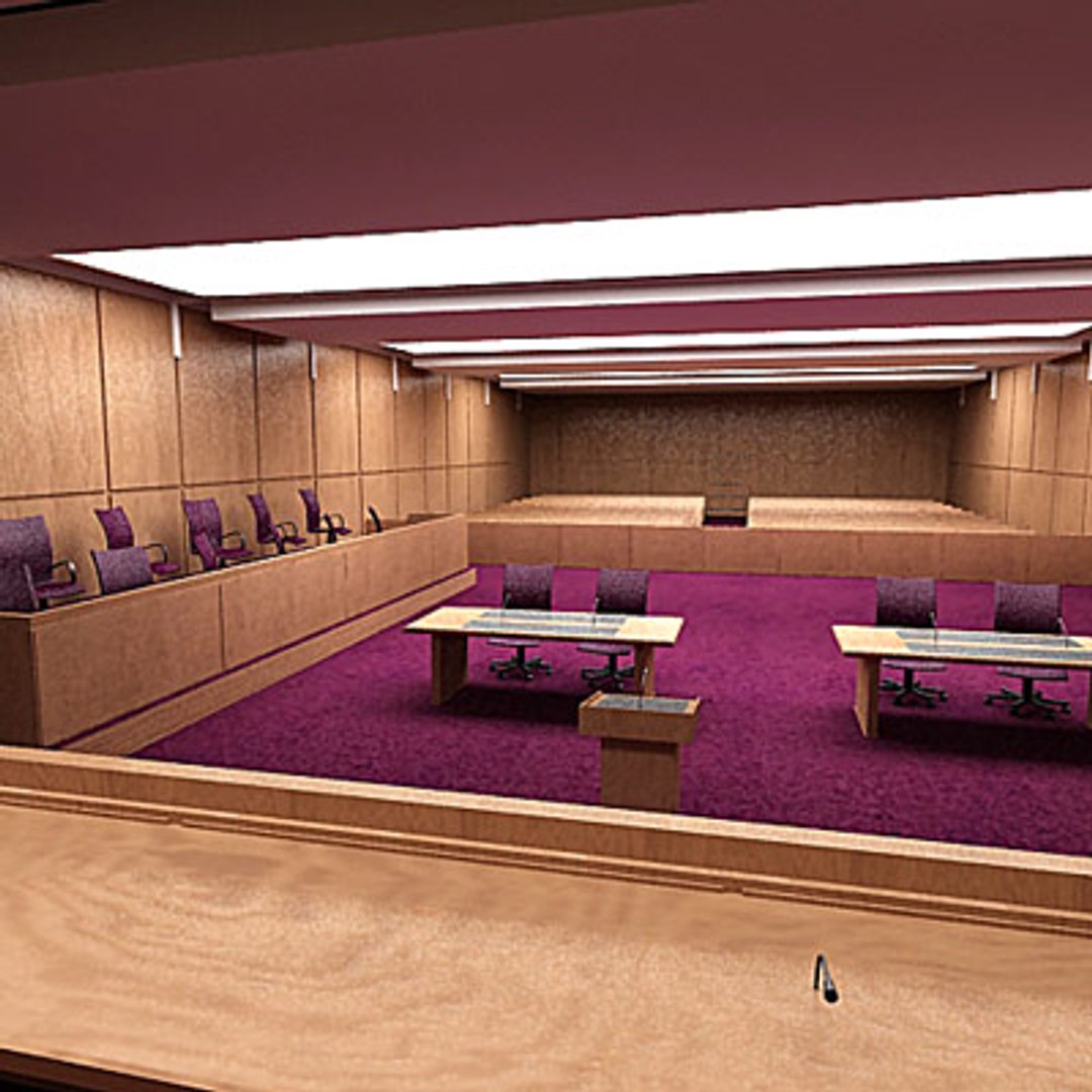 3d courtroom room model