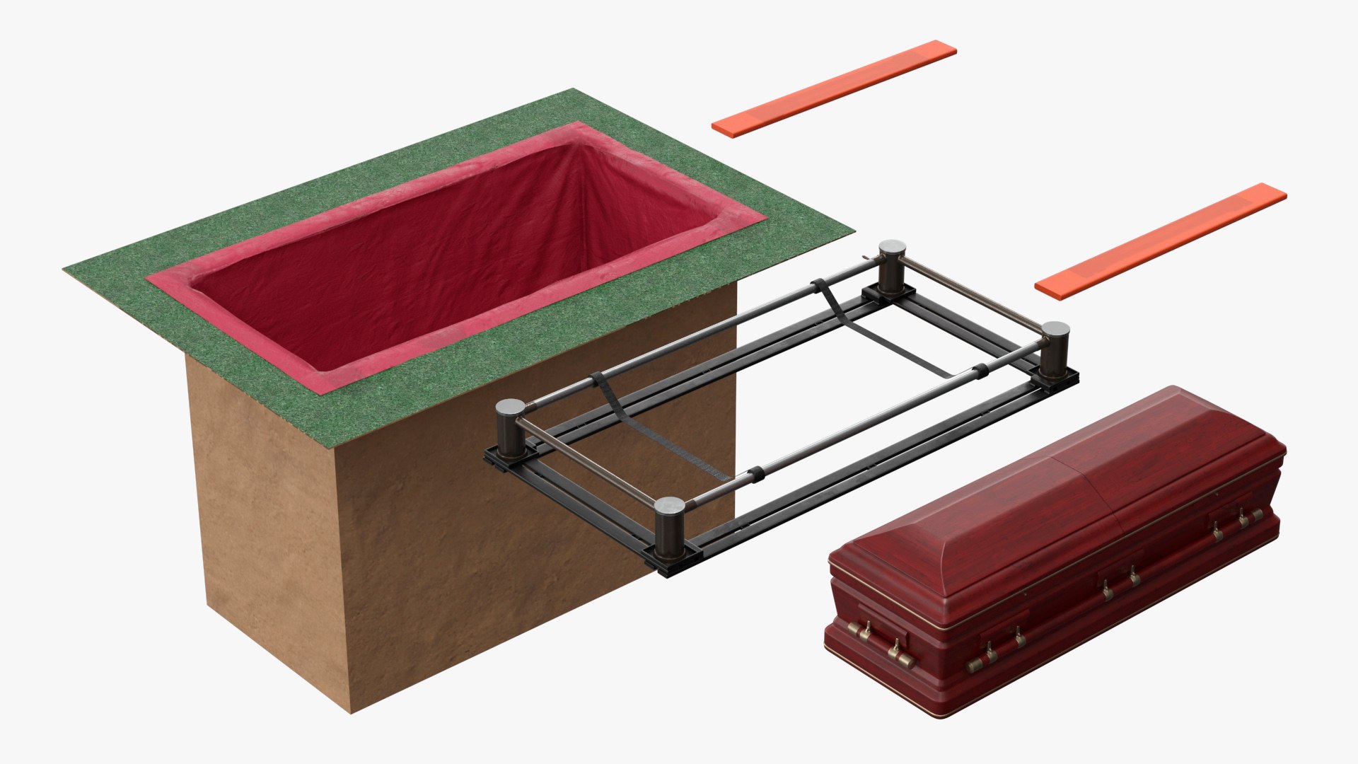 Funeral Casket Lowering System Model - TurboSquid 2446645