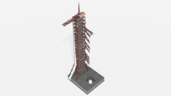 mobile launcher rocket apollo 3d model