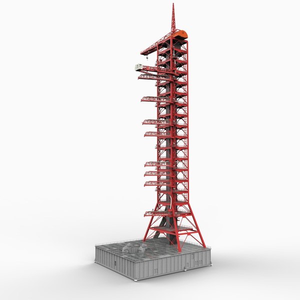 mobile launcher rocket apollo 3d model