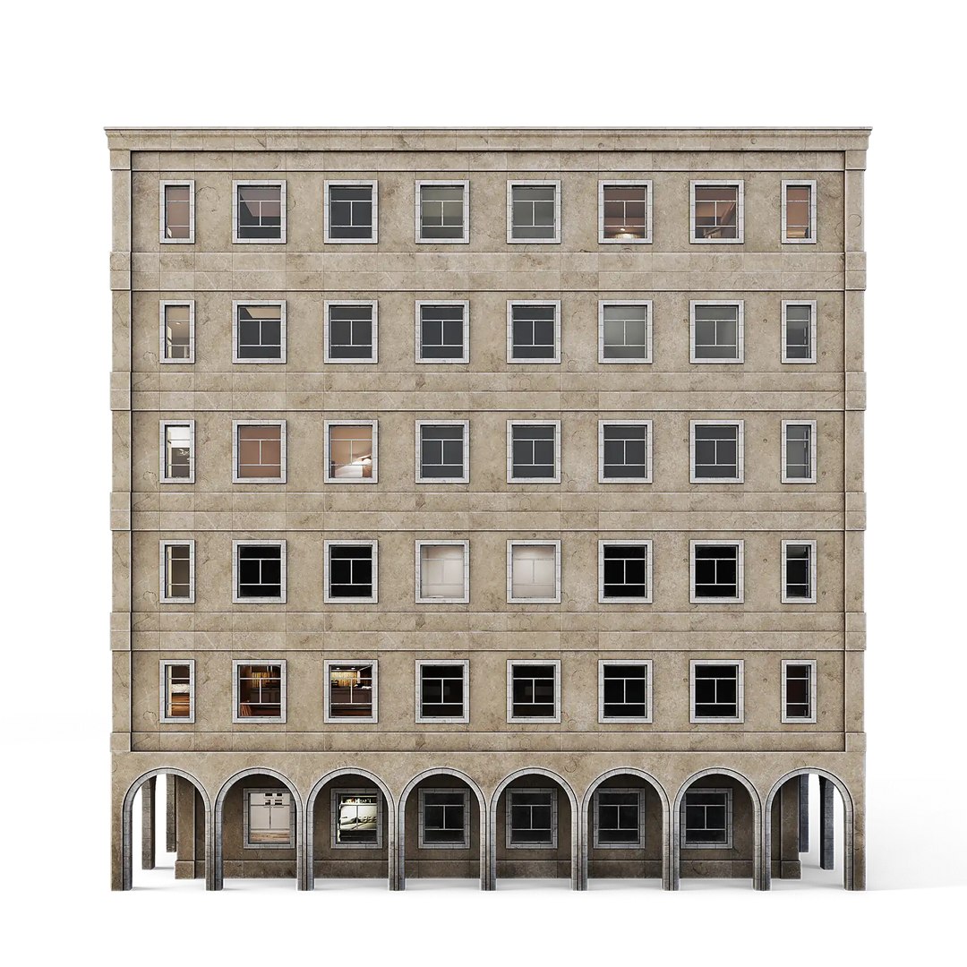 3D Tenement Building Model - TurboSquid 2422208
