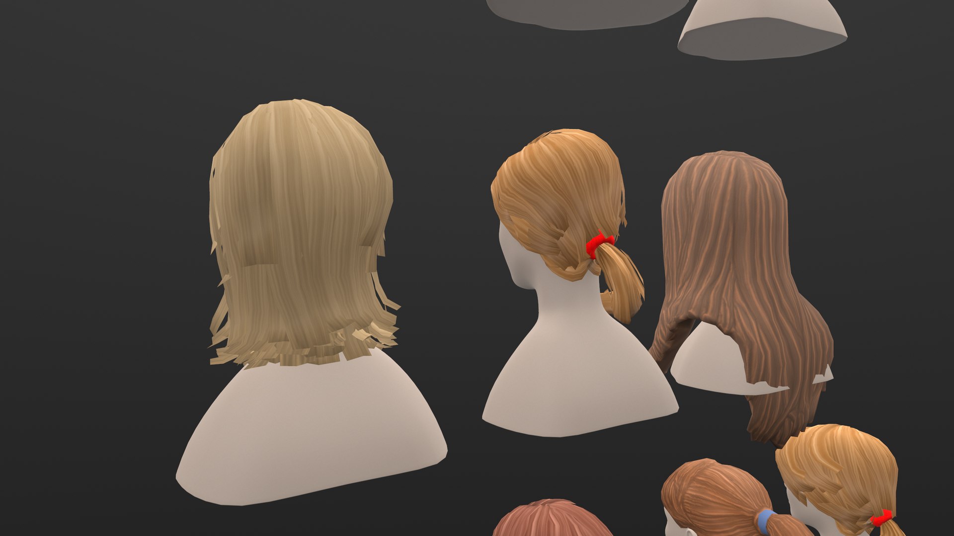3D Female Hair AR VR PBR Lowpoly With Game Ready - TurboSquid 2064568