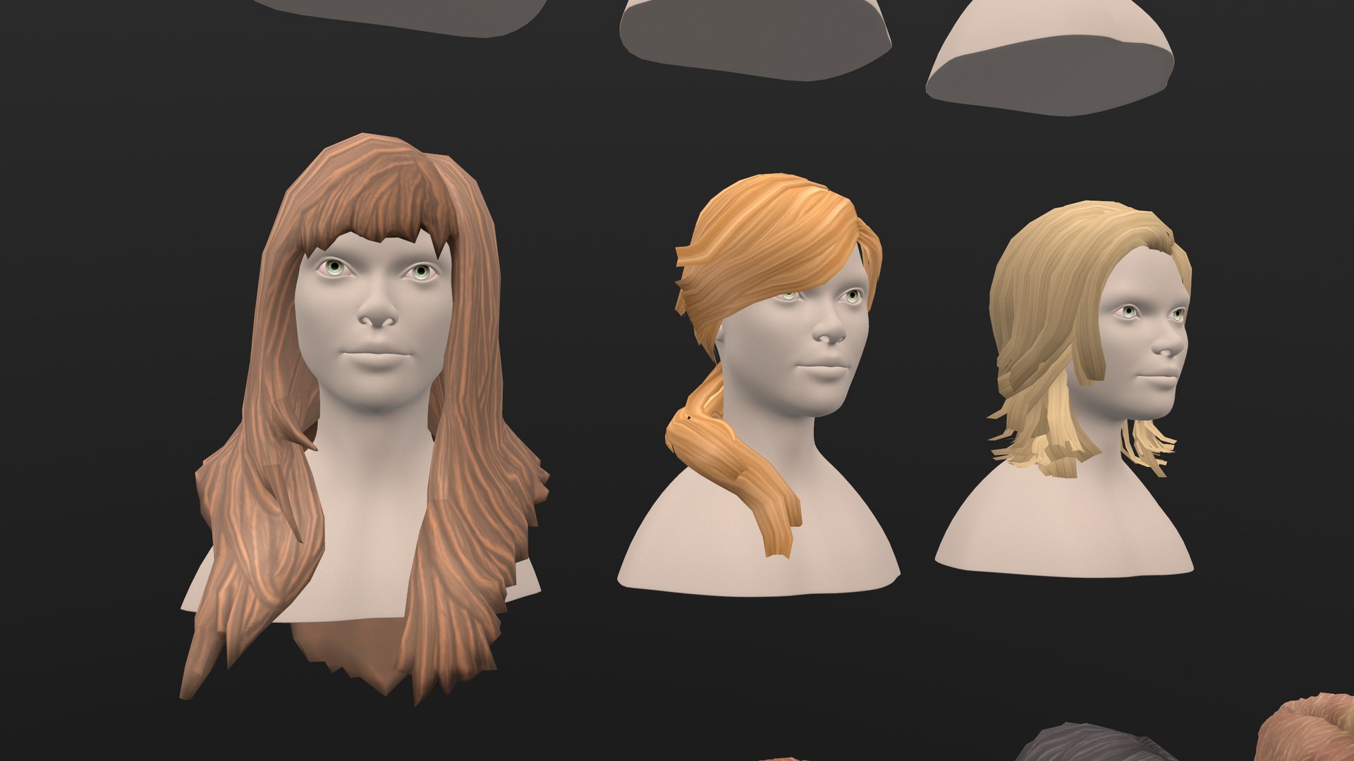 3D Female Hair AR VR PBR Lowpoly With Game Ready - TurboSquid 2064568